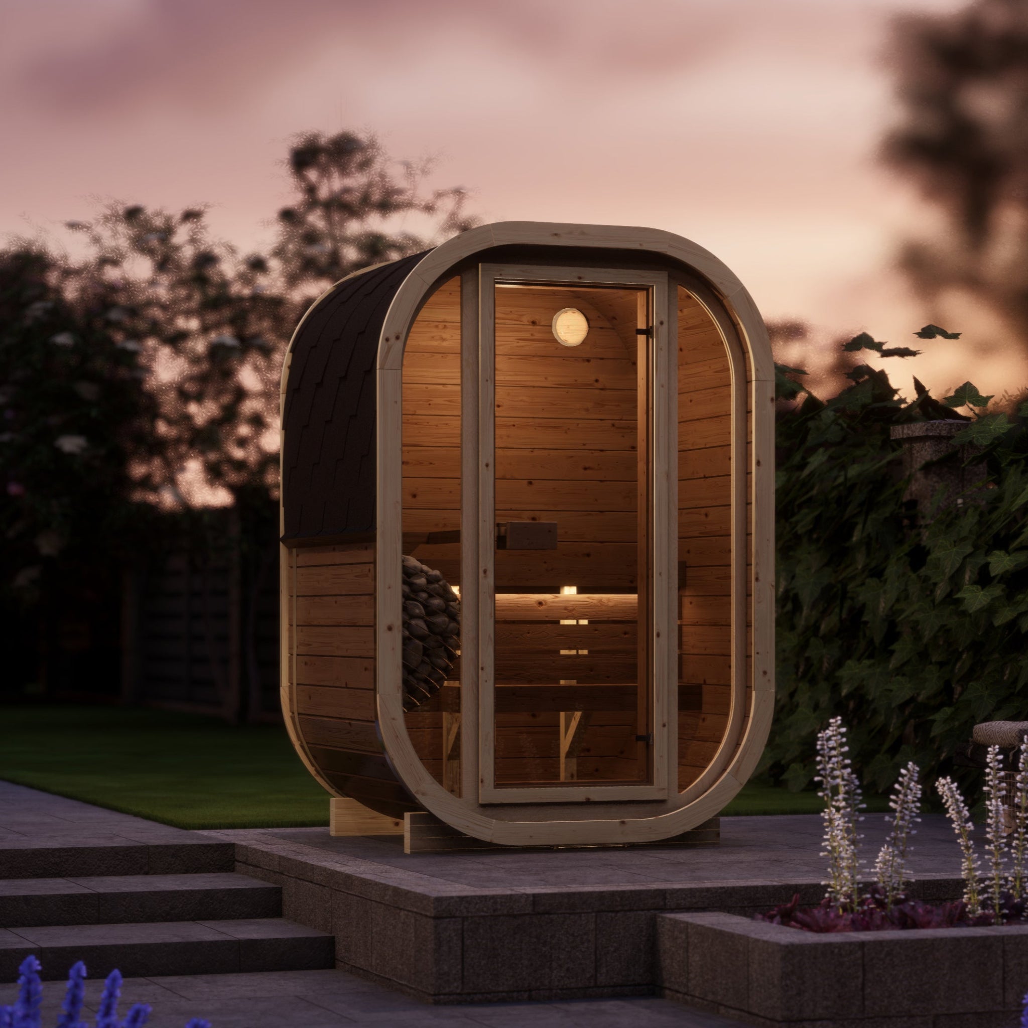 Capra Saunas Ella Series H1 Thermo Pine 1-2 Person Thermo Pine Bench I